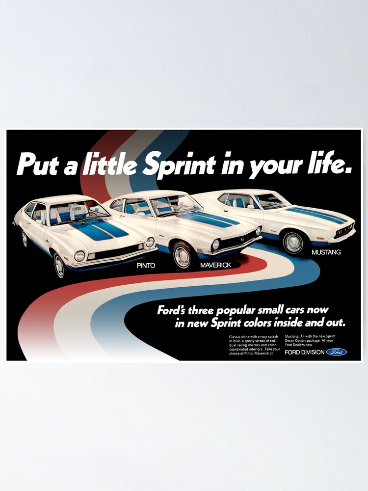 "FORD PINTO / MAVERICK / MUSTANG SPRINT RANGE" Poster by ...