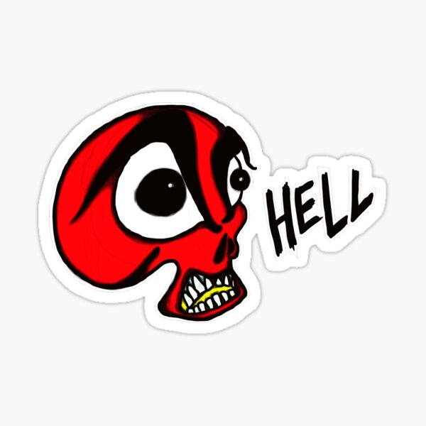 "HELL" Sticker for Sale by musclepop | Redbubble