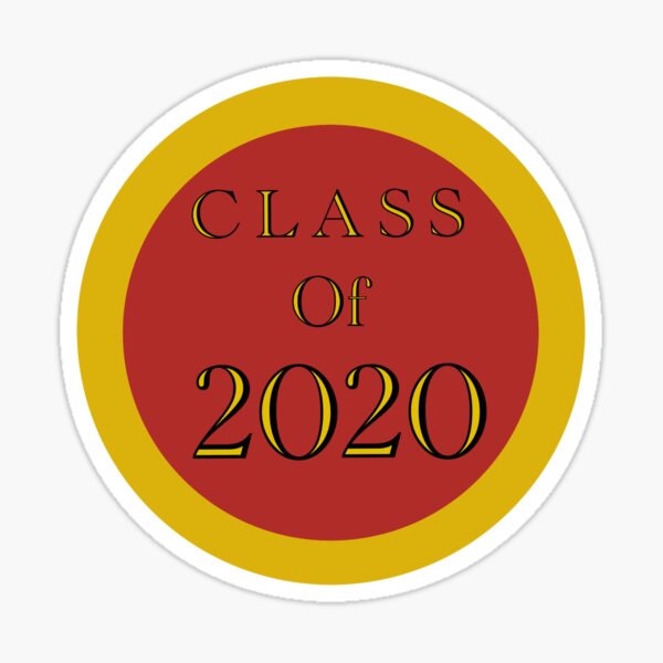"Class of 2020 - Red/Yellow" Sticker for Sale by Halkiasarts | Redbubble