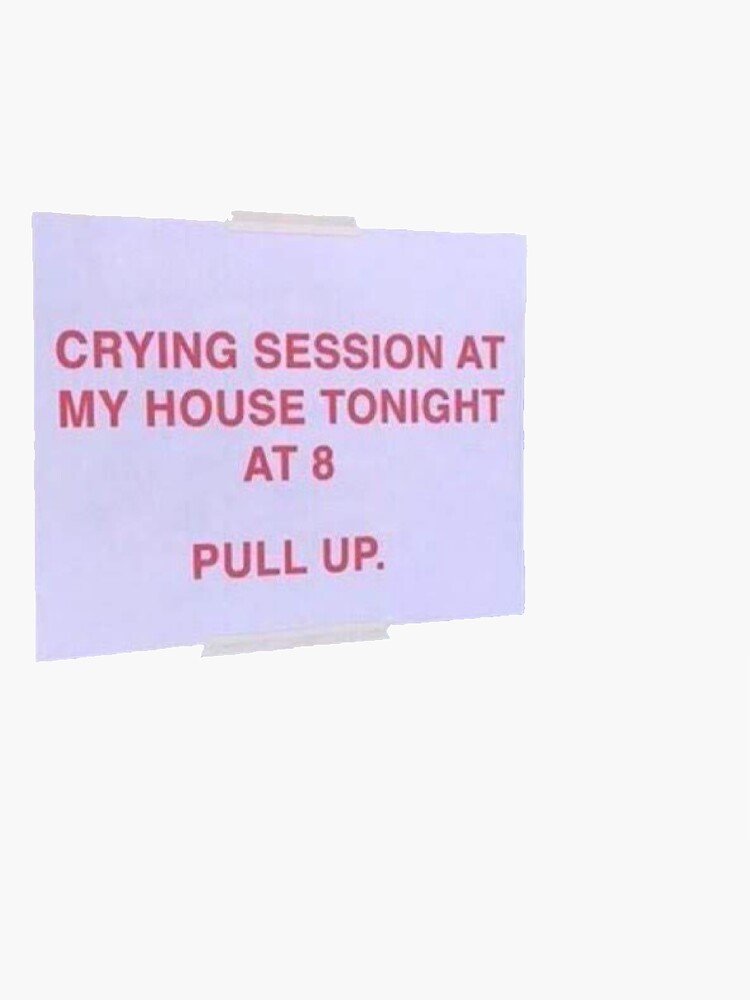 "crying session meme" Sticker by jo--oana | Redbubble
