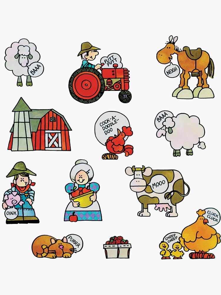 "Down on the Farm sticker pack" Sticker for Sale by dottielamb | Redbubble
