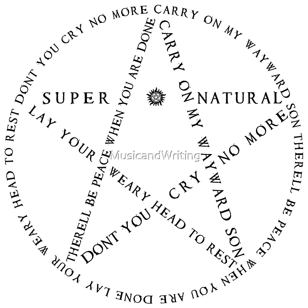 "Carry On Anti Possession Symbol - Supernatural" by MusicandWriting ...