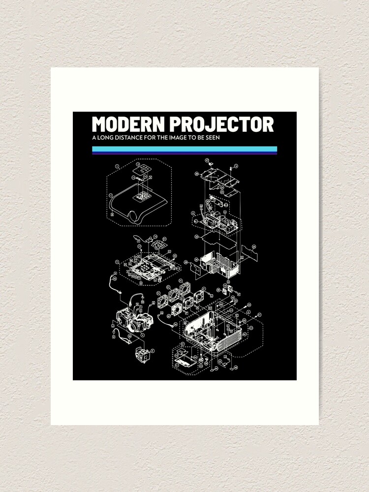 "Modern Project Blueprint and Diagram - Cool Tech" Art Print for Sale ...
