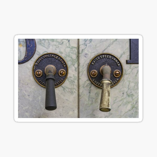 "Voltage and Speed Control Panel Levers, Rankine Power Station" Sticker ...