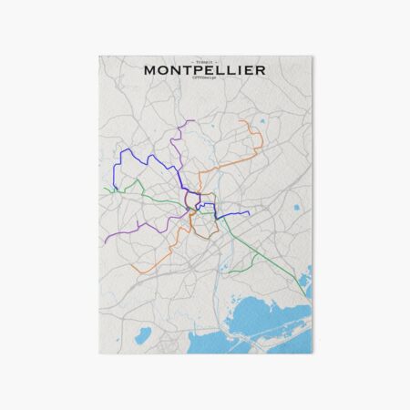 "Montpellier Transit Map" Art Board Print for Sale by CPTVDesign ...