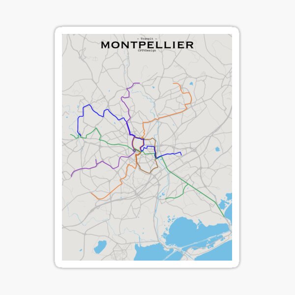 "Montpellier Transit Map" Sticker by CPTVDesign | Redbubble