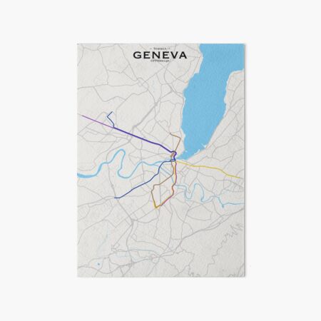 "Geneva Transit Map" Art Board Print for Sale by CPTVDesign | Redbubble
