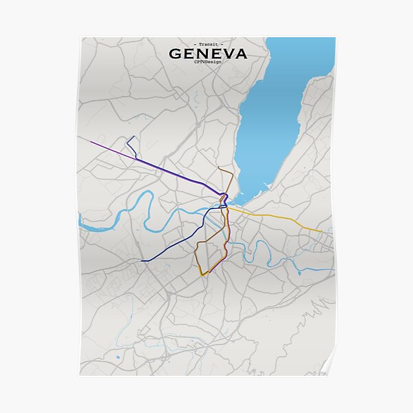 "Geneva Transit Map" Poster by CPTVDesign | Redbubble