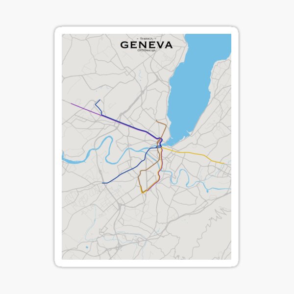 "Geneva Transit Map" Sticker for Sale by CPTVDesign | Redbubble