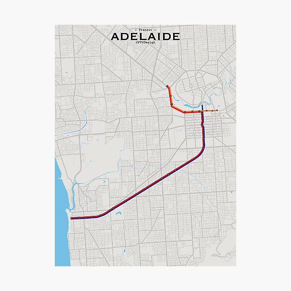 "Adelaide Transit Map" Photographic Print by CPTVDesign | Redbubble