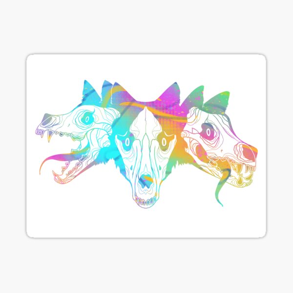 "Cerberus (color)" Sticker for Sale by KaleeMEspitia | Redbubble