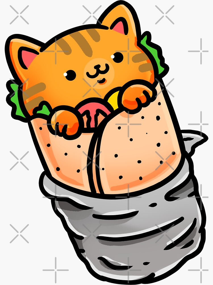 "purrito" Sticker for Sale by sophiaoreta | Redbubble