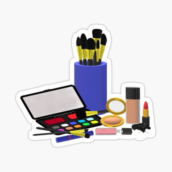 "Makeup Collection (Light Shade - Purple Background) " Sticker for Sale ...