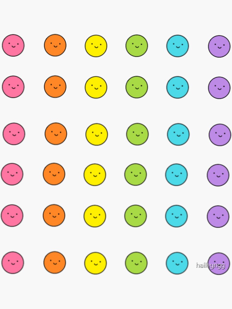 "Smiley Face Sticker Sheet" Sticker by haileyngg | Redbubble
