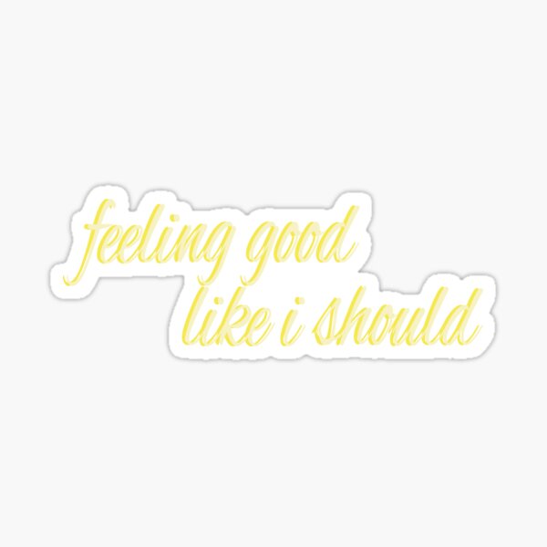 "surfaces yellow "feeling good" " Sticker for Sale by savycheer | Redbubble