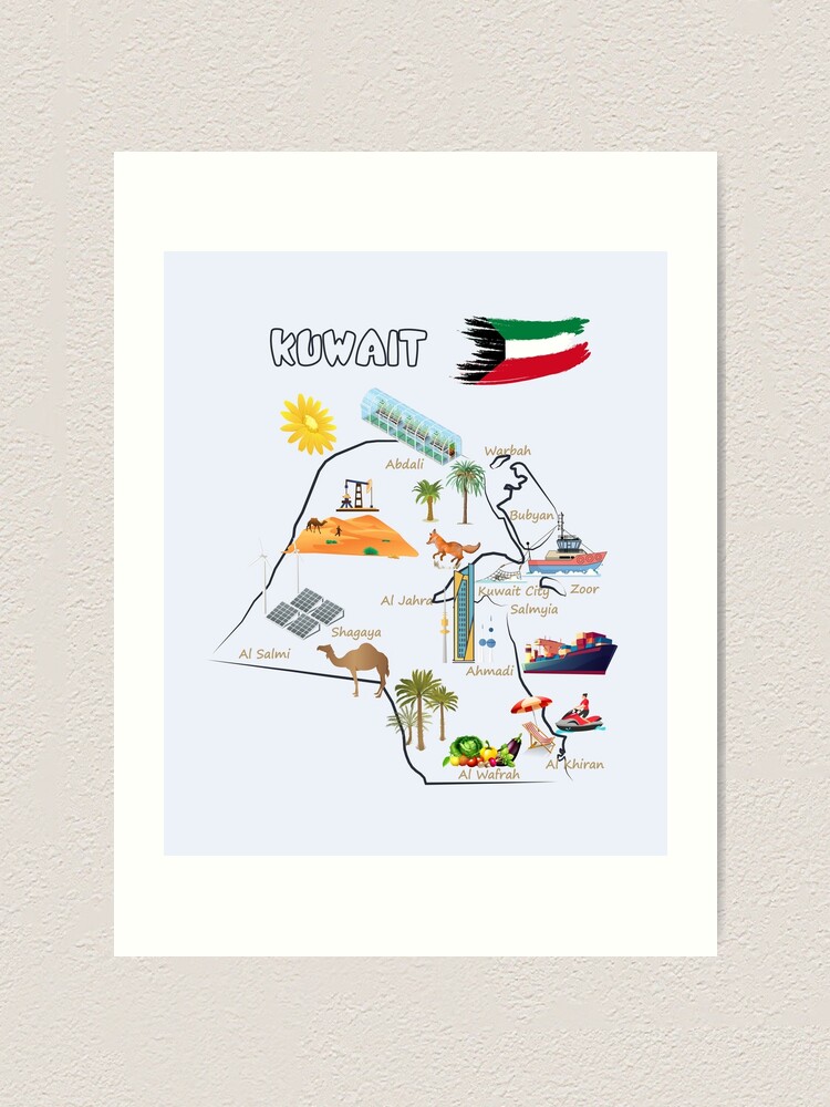 "Kuwait tourist map destinations Landmarks tourist attractions with ...