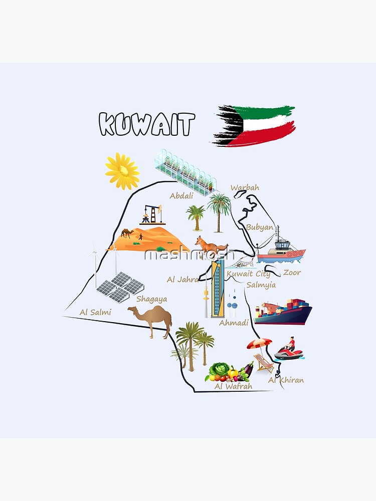 "Kuwait tourist map destinations Landmarks tourist attractions with ...