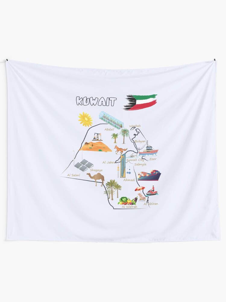"Kuwait tourist map destinations Landmarks tourist attractions with ...