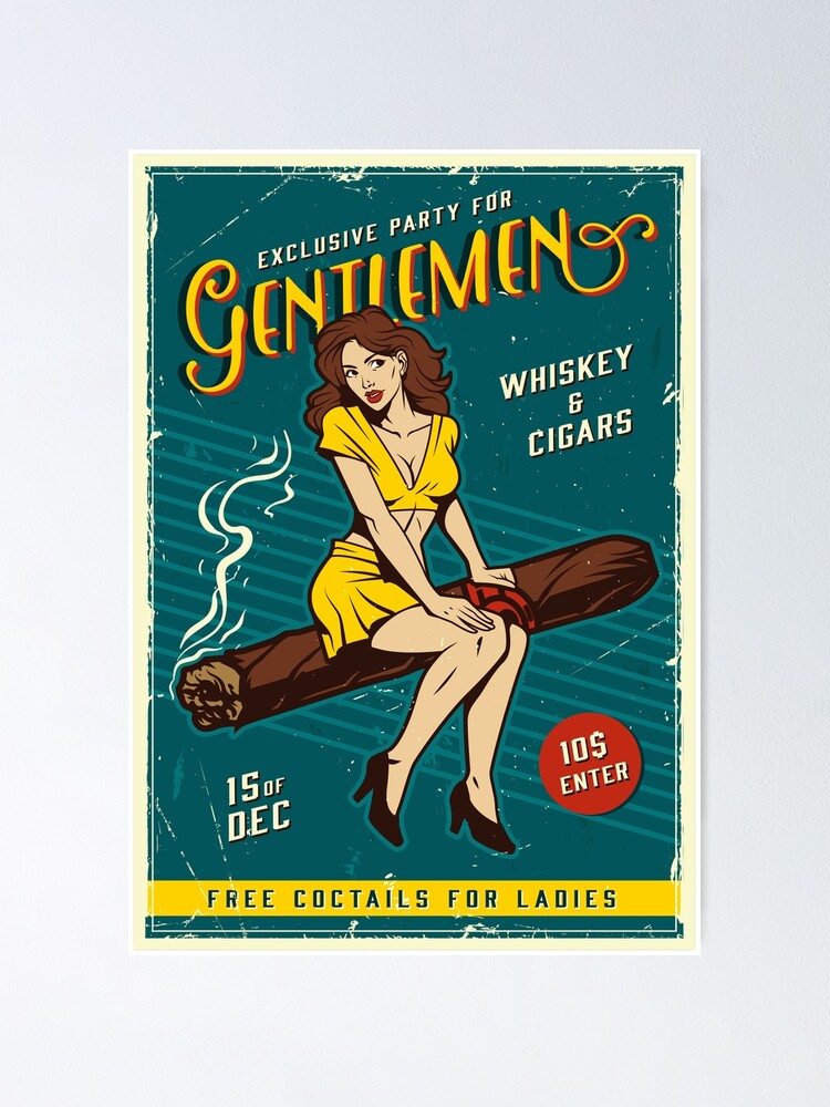 "Vintage poster - Gentlemens party" Poster for Sale by Simon Dast ...