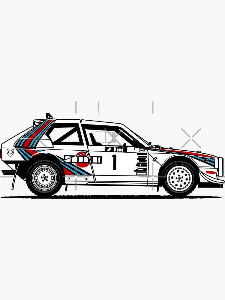 "Delta S4 Group B Rally Car" Sticker by nutandbolt | Redbubble