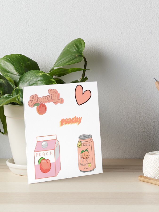"Cute aesthetic peach sticker set " Art Board Print for Sale by ...