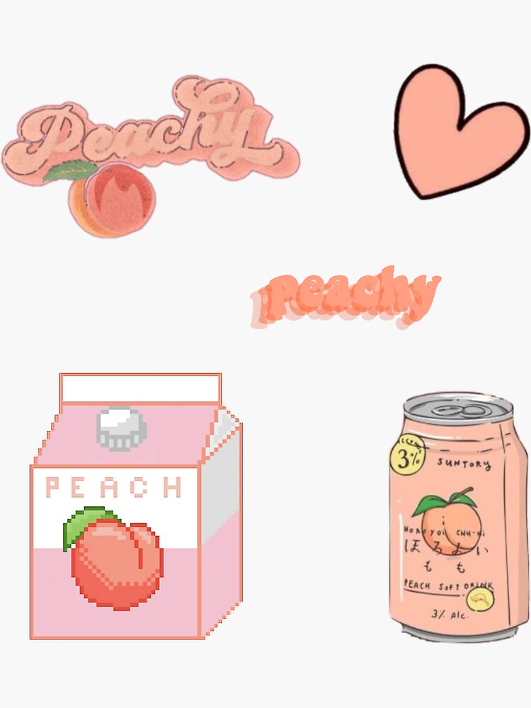 "Cute aesthetic peach sticker set " Sticker for Sale by aesthetics4you ...
