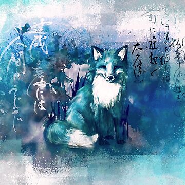 "Kitsune blue" Mouse Pad by Lalingla | Redbubble