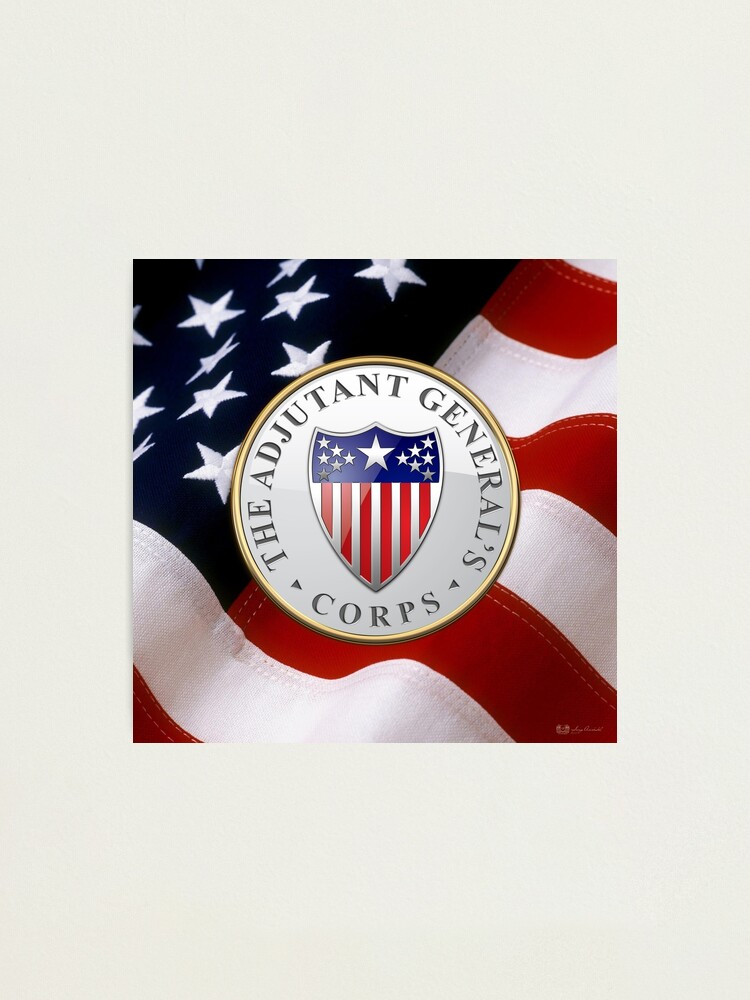 "Adjutant General's Corps - AG Corps Branch Insignia over U. S. Flag ...