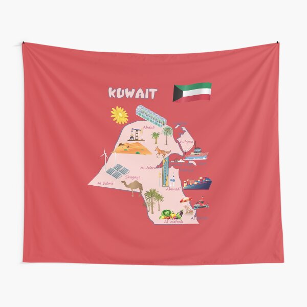 "Kuwait map destinations Landmarks tourist attractions with names of ...