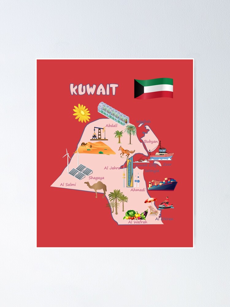 "Kuwait map destinations Landmarks tourist attractions with names of ...