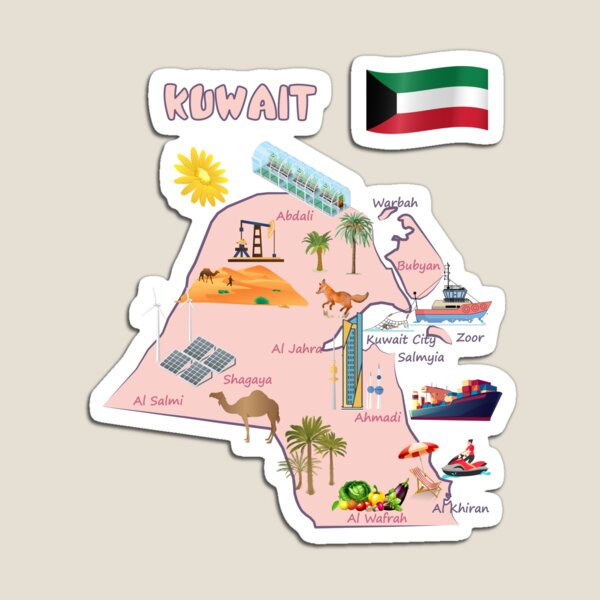 "Kuwait map destinations Landmarks tourist attractions with names of ...