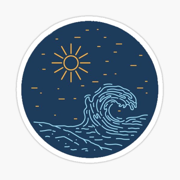 "Simple Wave Line Art" Sticker for Sale by maddiesartworks | Redbubble