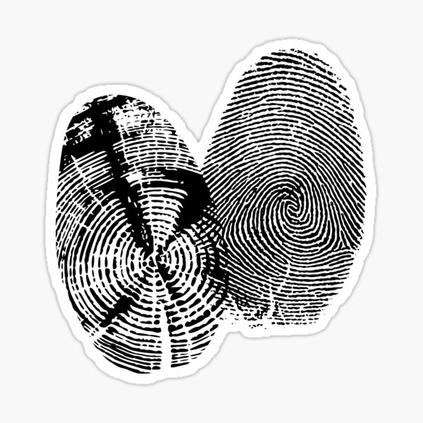 "Woodprint fingerprint " Sticker by needle3y3 | Redbubble