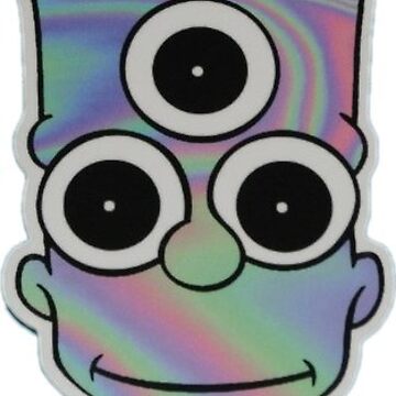 "Holographic Bart" Sticker for Sale by cinlali | Redbubble