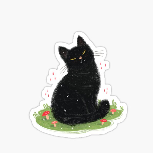 "Cursed catto! " Sticker for Sale by giuliaiulia | Redbubble