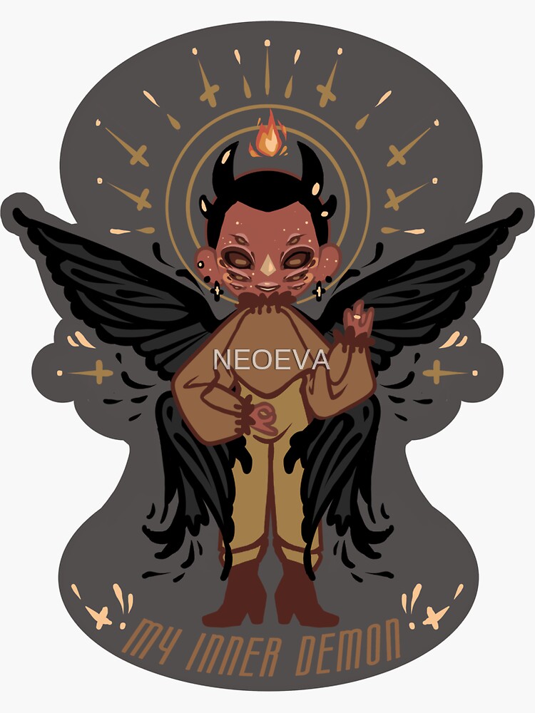 "MY INNER DEMON" Sticker for Sale by NEOEVA | Redbubble