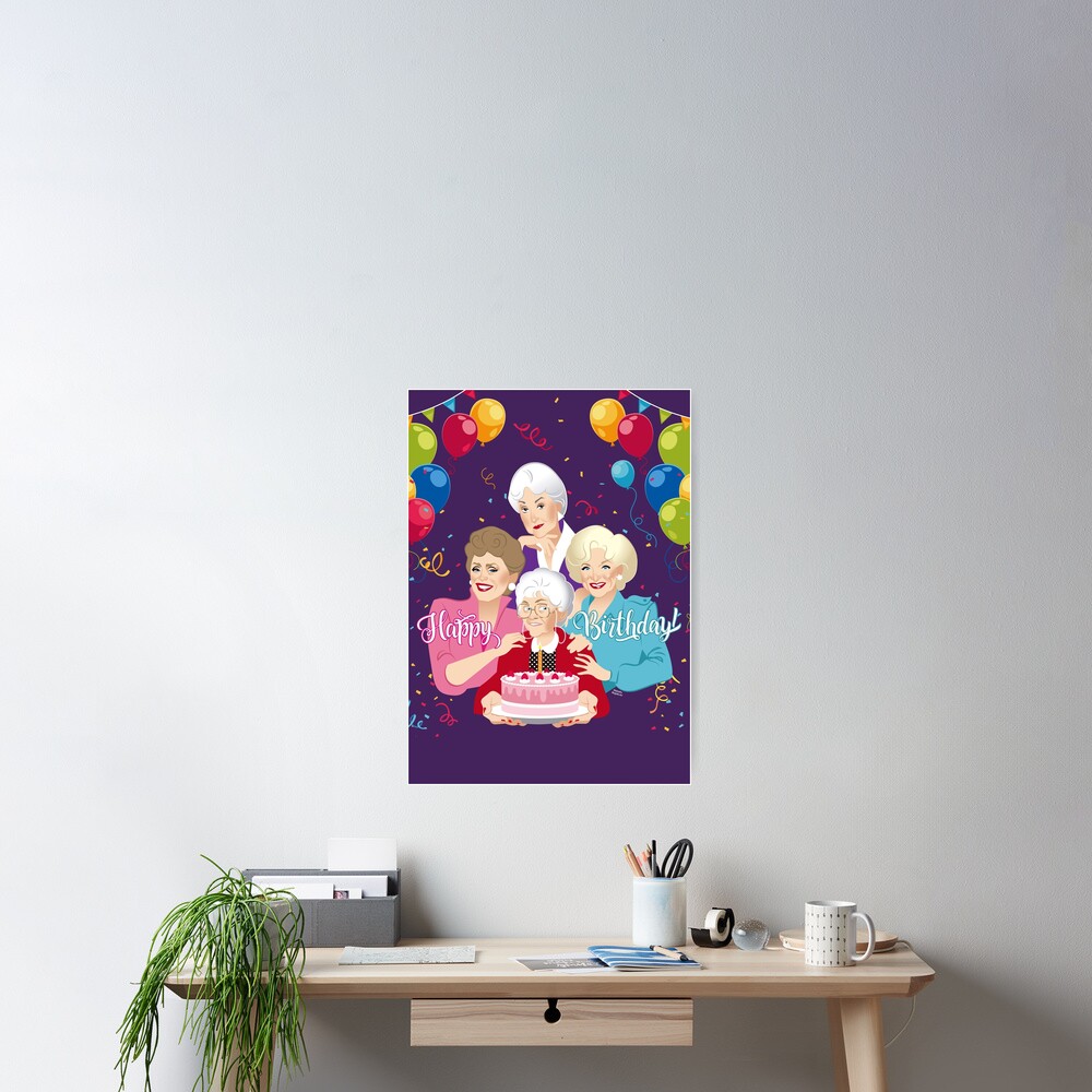 "Golden HBD" Poster by AleMogolloArt | Redbubble