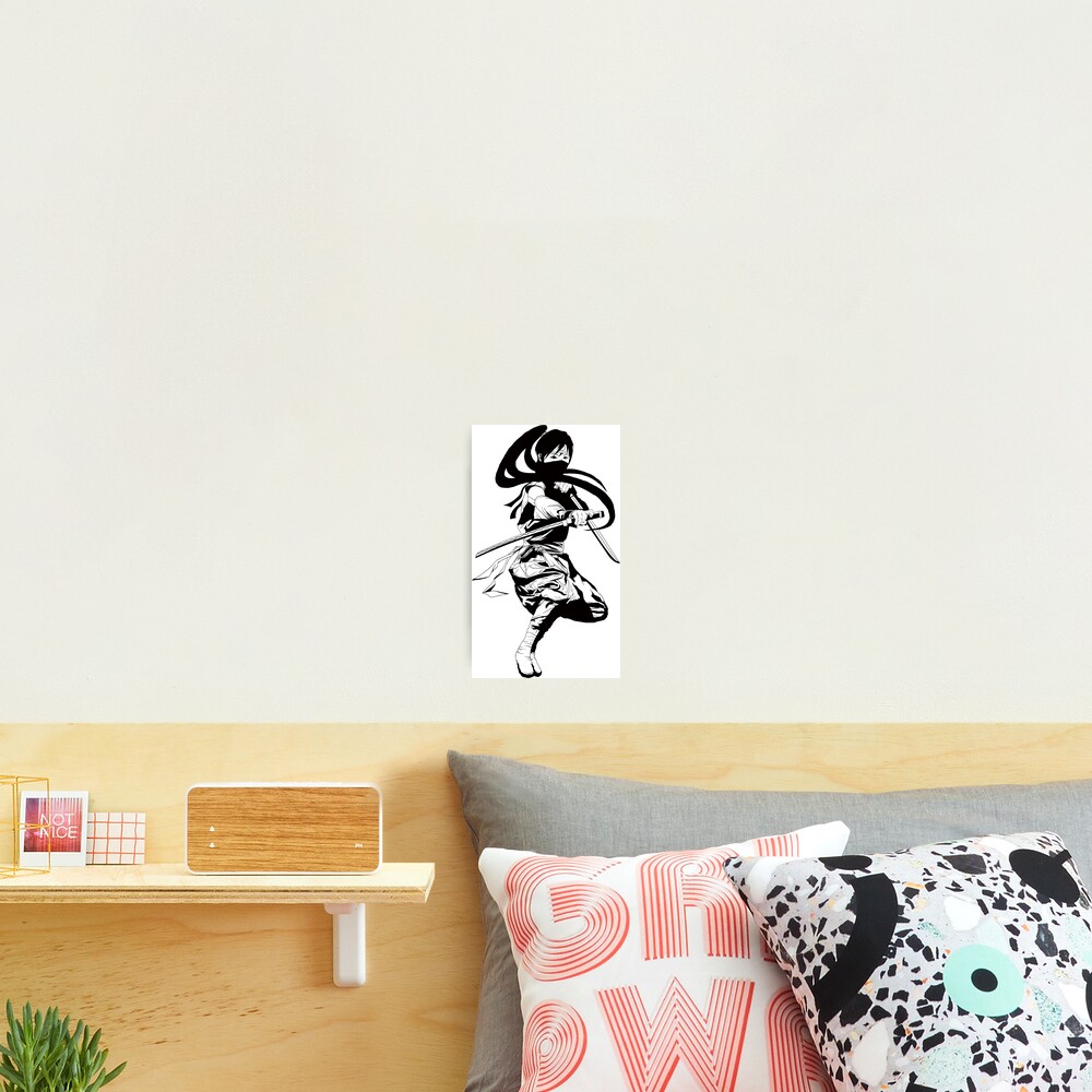 "Japan, Cartoon, Bushi, Samurai, Art, Ninja, Black And White" Art Board ...