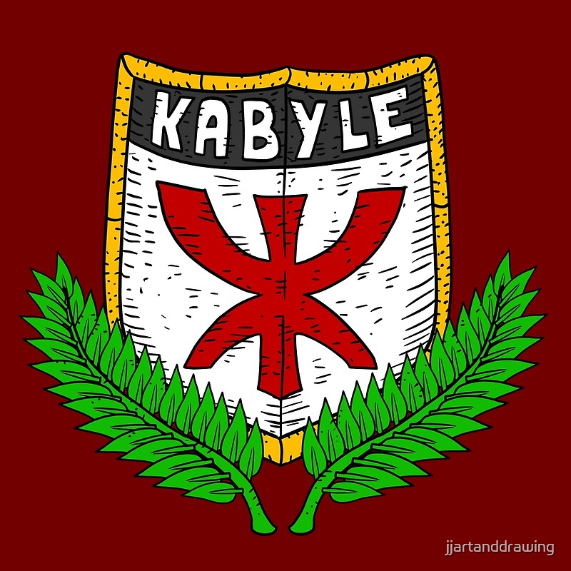 "kabyle. proud. berber flag on shield. " by JJ ADX | Redbubble