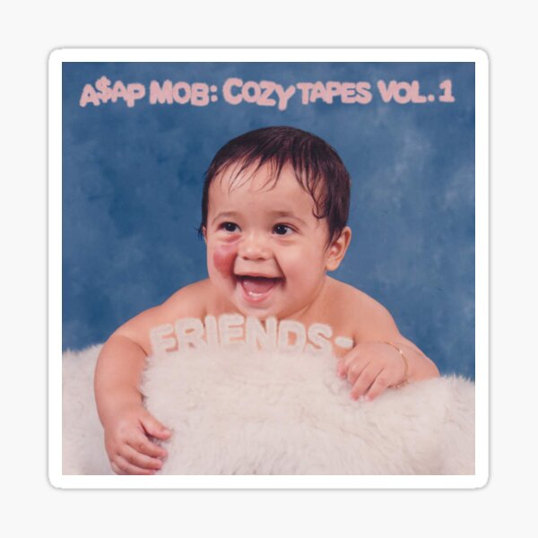 "asap mob: cozy tapes vol.1" Sticker for Sale by dioraesthetics | Redbubble