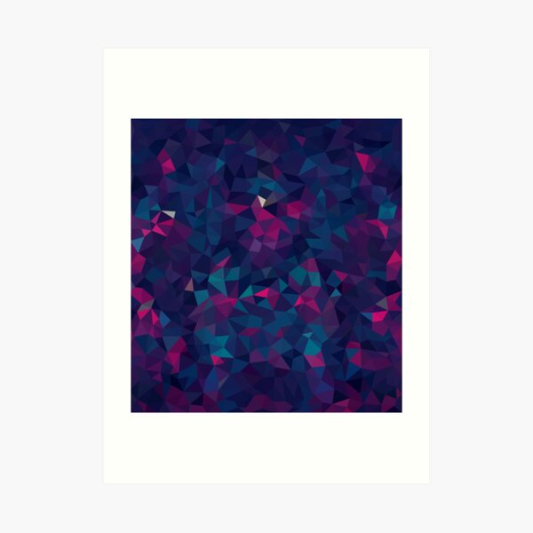 "Dark Lights. Abstract faceted triangulation design with deep magenta ...