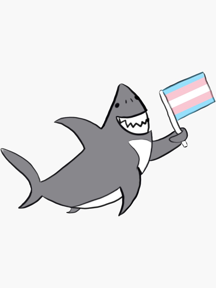 "pride shark - trans" Sticker by itsashhhhh | Redbubble