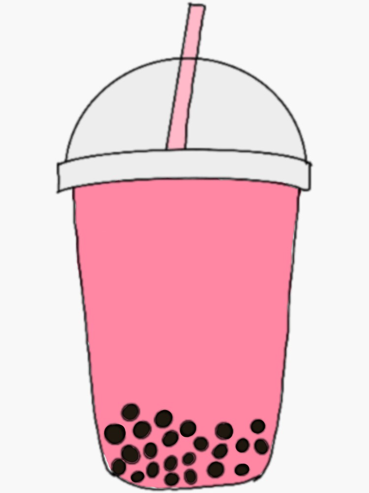 "Pink boba" Sticker for Sale by Sunflower2206 | Redbubble
