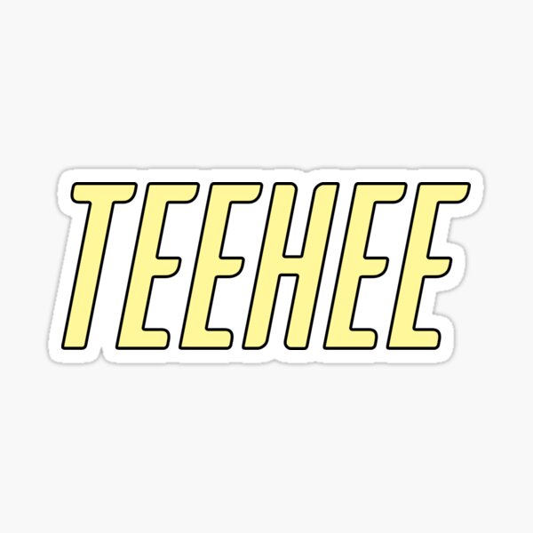 "Teehee - Yellow" Sticker for Sale by umakemyday | Redbubble