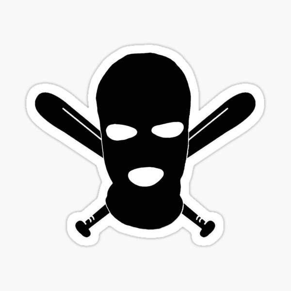 "Black Balaclava With Crossed Baseball Bats" Sticker for Sale by ...