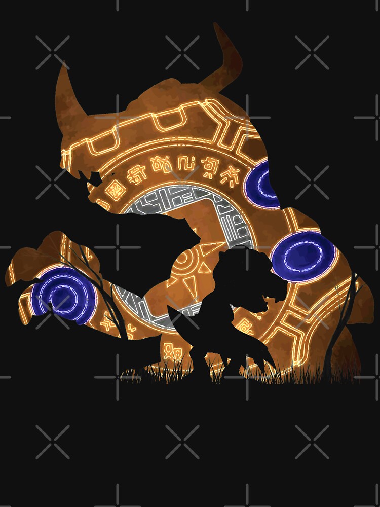 "Greymon and Agumon Digivolution Courage Set Silhouette" T-shirt for ...