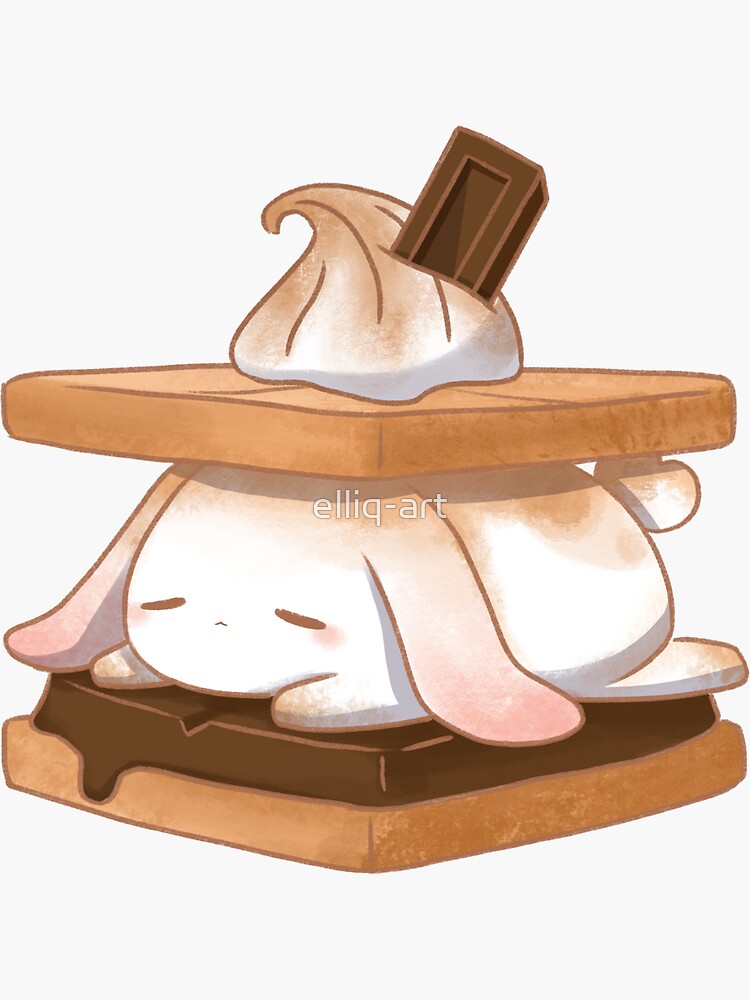 "Smores Bunny" Sticker for Sale by elliq-art | Redbubble