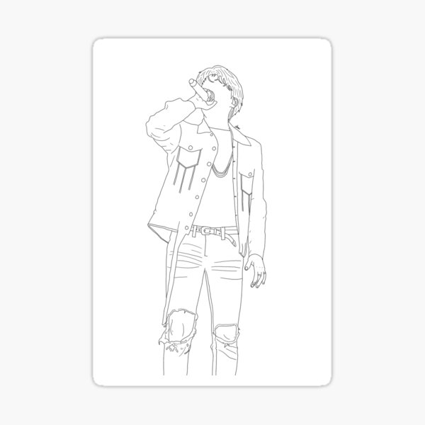 "J-Hope Outline Art" Sticker for Sale by OMxHYUNGWON | Redbubble
