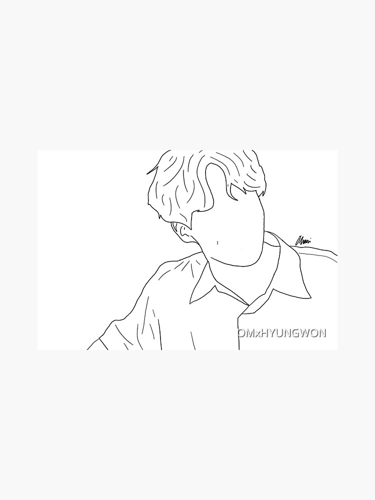 "J-Hope Outline Art" Sticker for Sale by OMxHYUNGWON | Redbubble