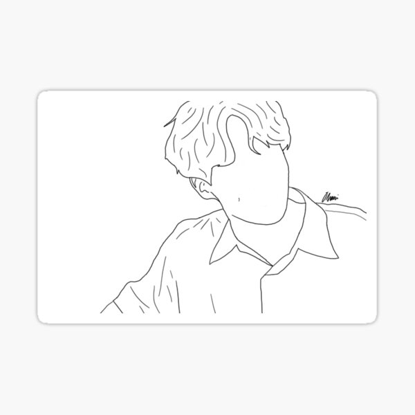 "J-Hope Outline Art" Sticker for Sale by OMxHYUNGWON | Redbubble